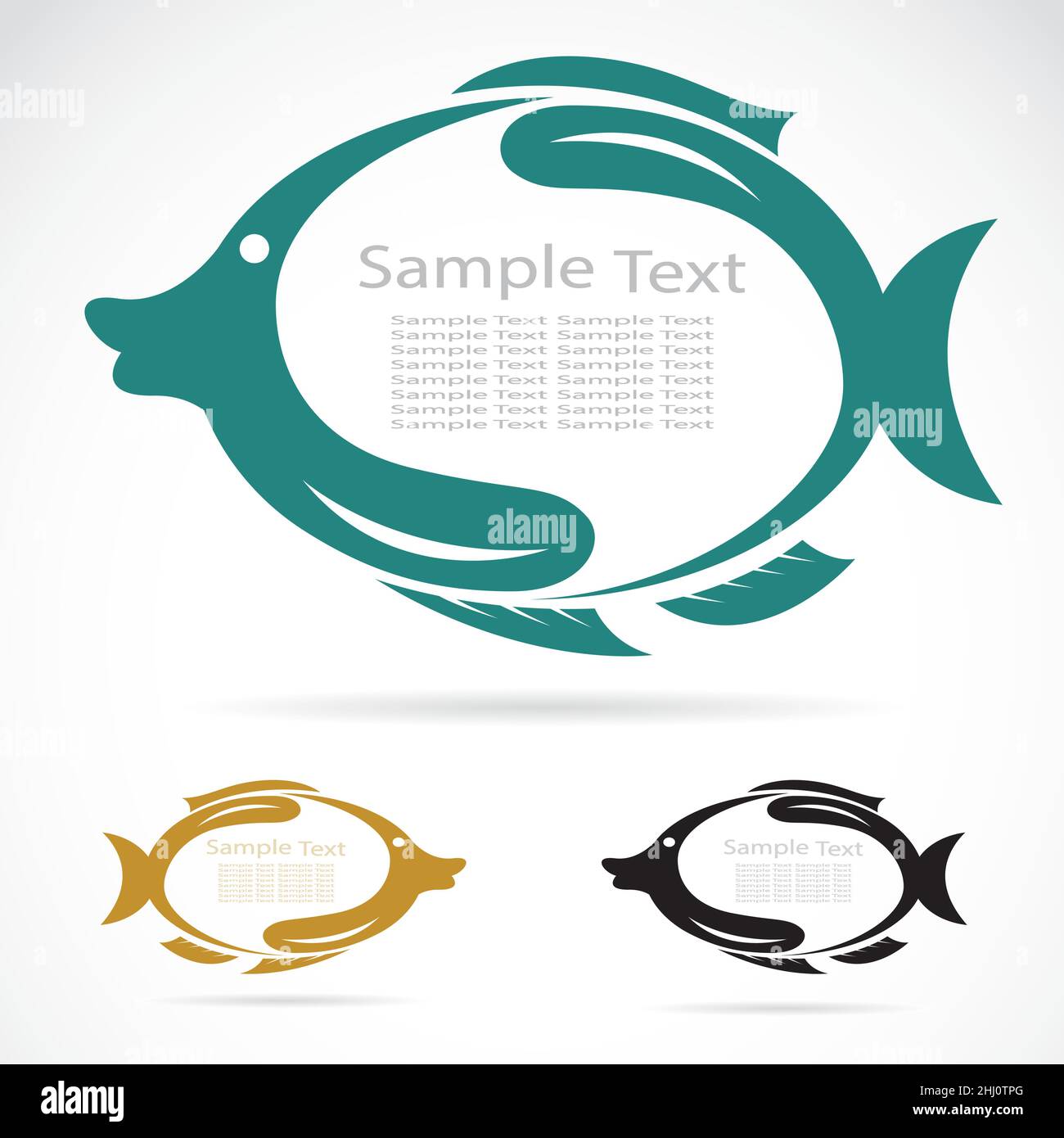 The design of the fish on white background. Easy editable layered ...