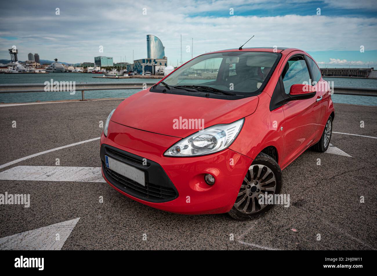 Front view of a small red Ford Ka car Stock Photo - Alamy