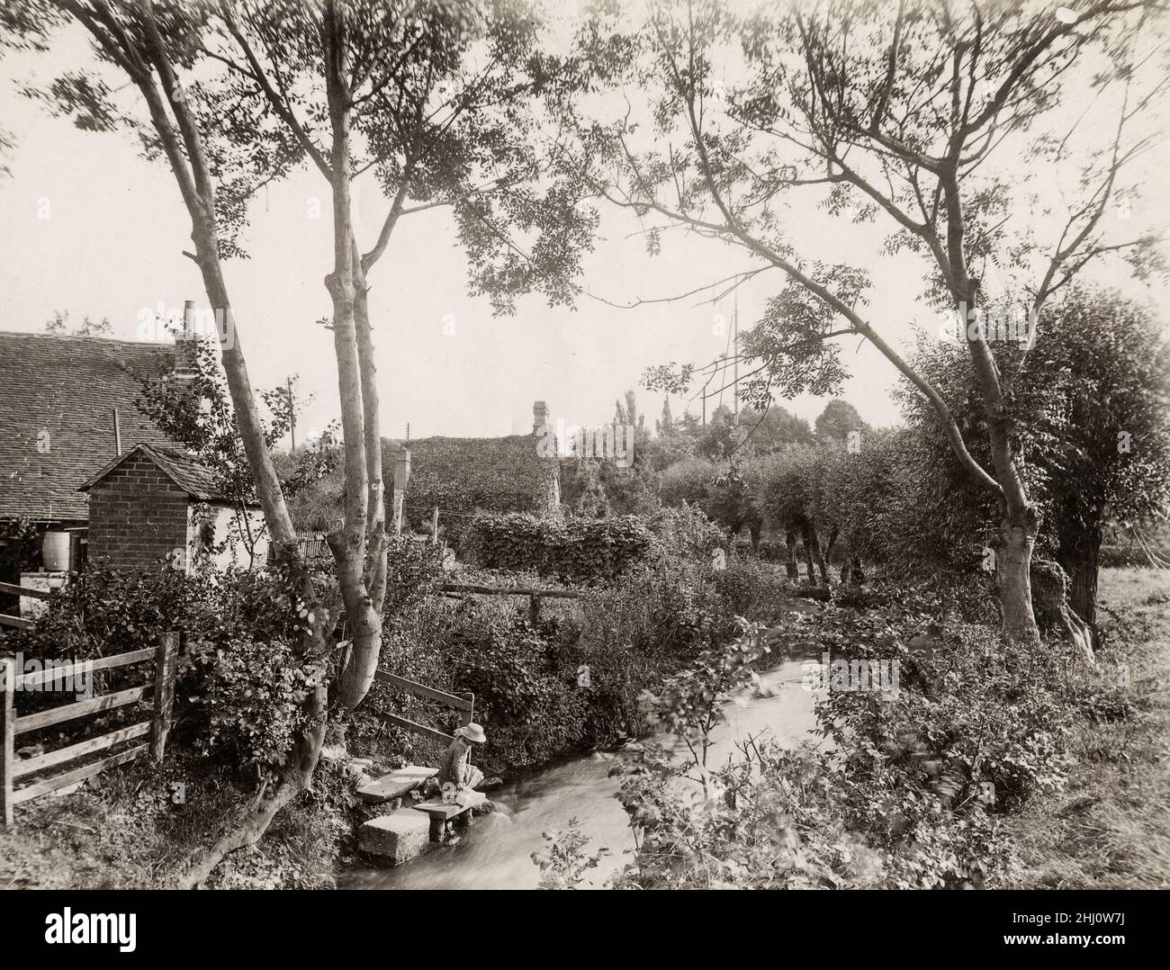 Vintage photograph, late 19th, early 20th century, view of 1890 - River ...