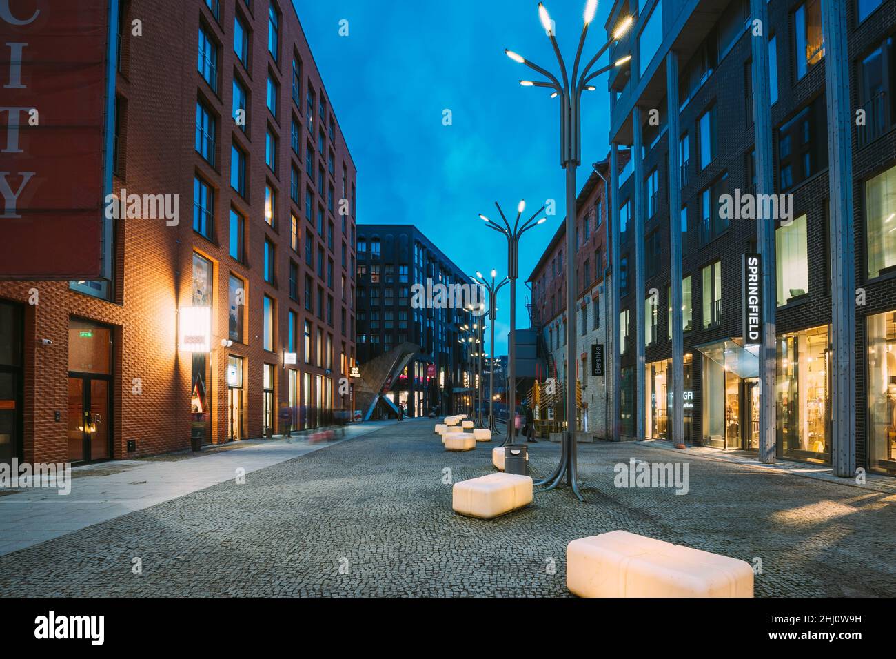 Tallinn, Estonia. Historical Rotermann City Quarter In Evening ...
