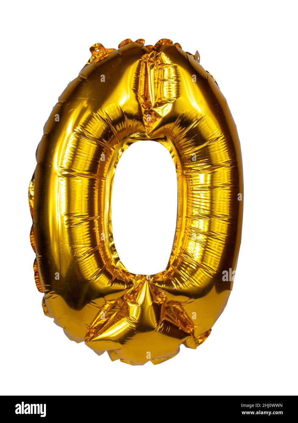 foil gold balloon number isolated on the white Stock Photo - Alamy