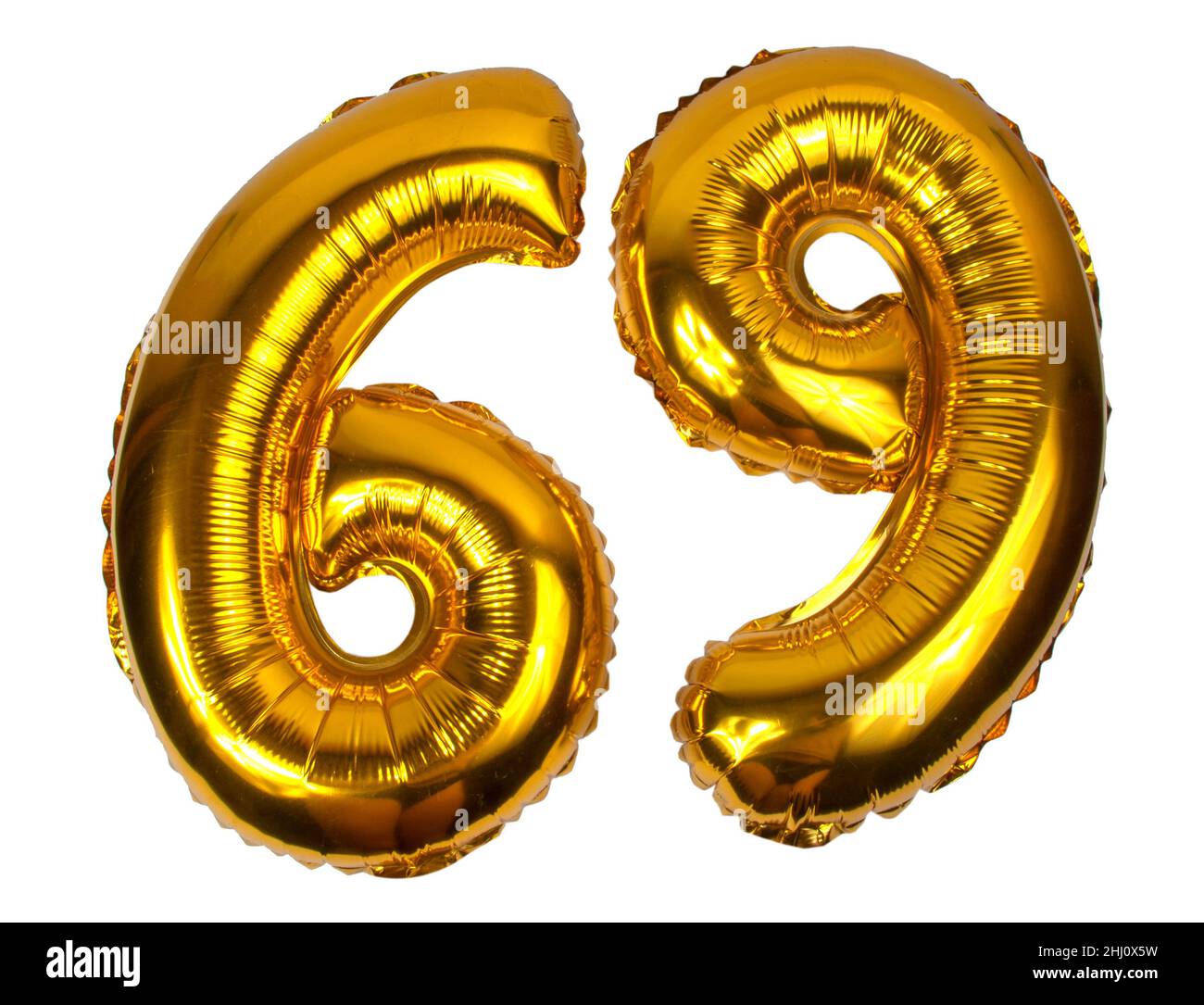 foil gold balloon number isolated on the white Stock Photo - Alamy