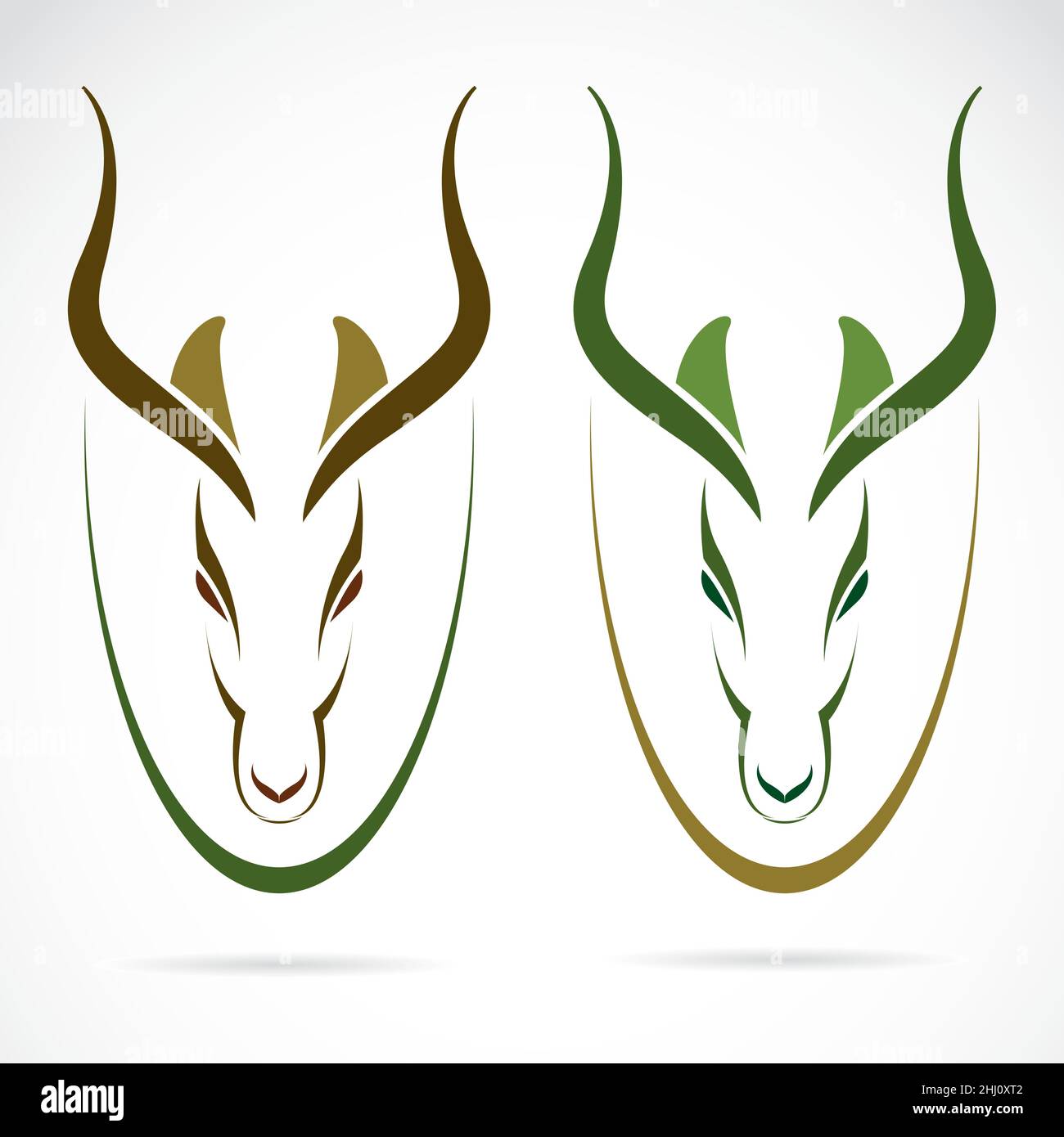 Vector of impala head and horns. Easy editable layered vector ...