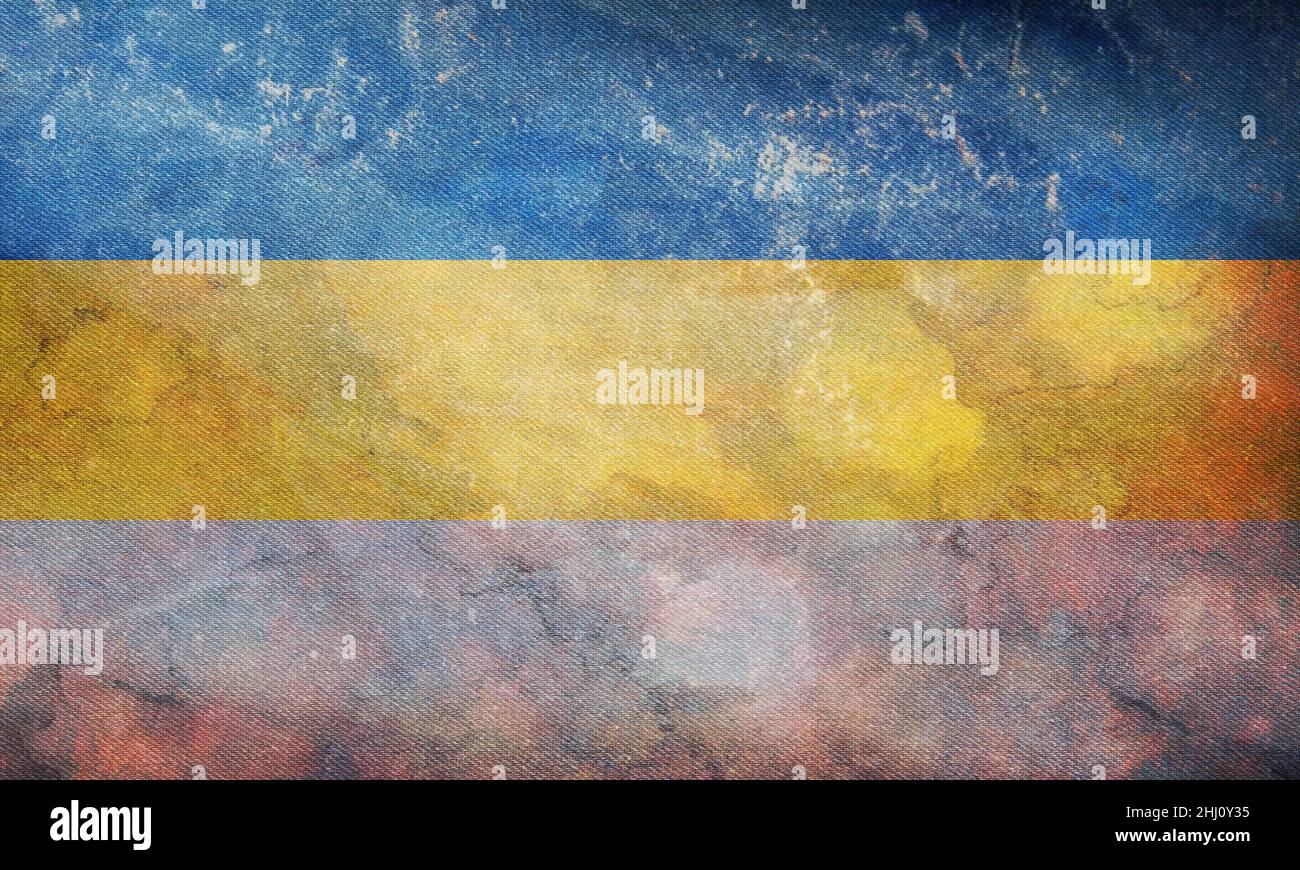 Top view of retro flag of Jena with grunge texture. Federal Republic of ...