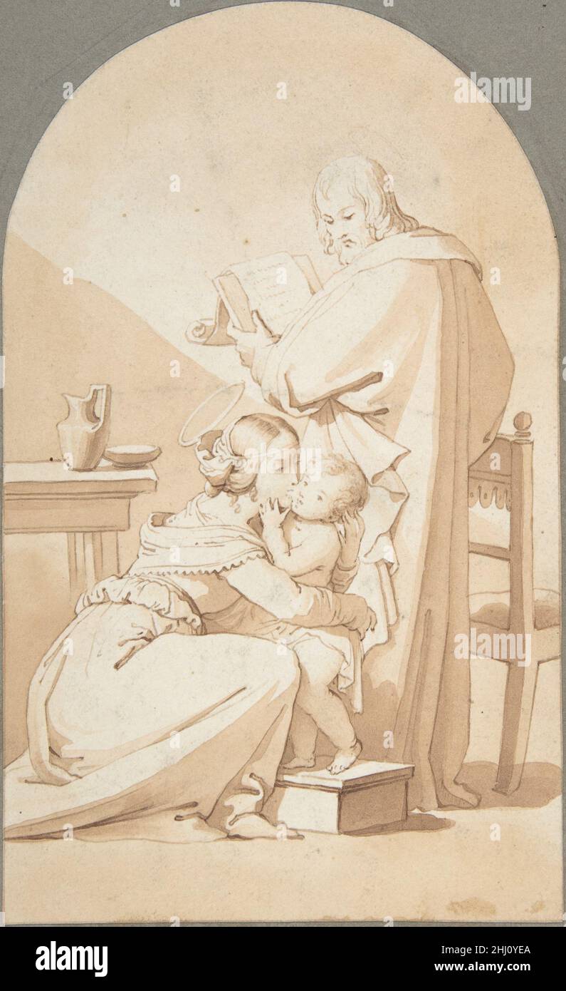 The Holy Family in an Interior early 19th century E. La Touche French ...