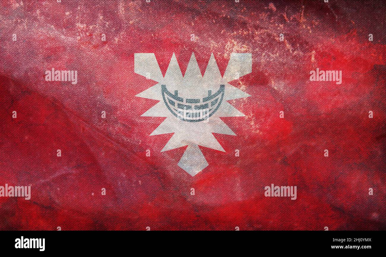 Top view of retro flag of Kiel with grunge texture. Federal Republic of ...