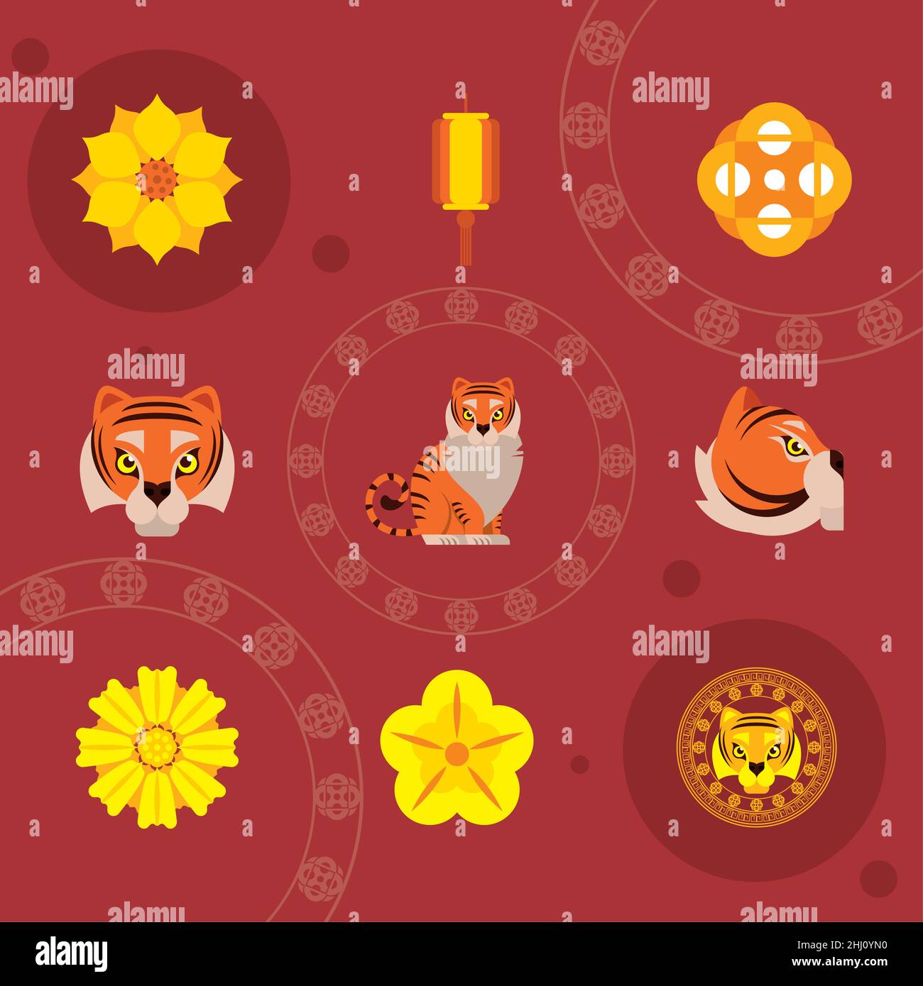nine chinese new year icons Stock Vector Image & Art - Alamy