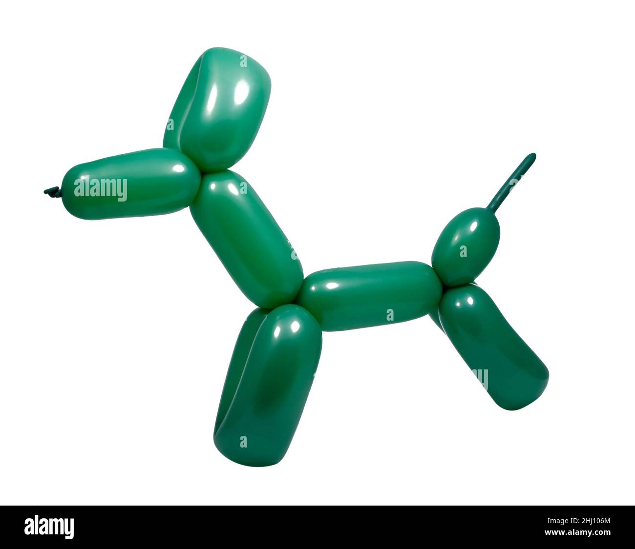 green balloon model of dog isolated on the white Stock Photo - Alamy
