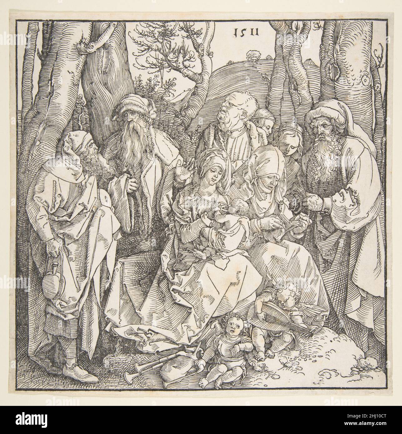 The Holy Kinship with Lute Playing Angels 1511 Albrecht Dürer German ...