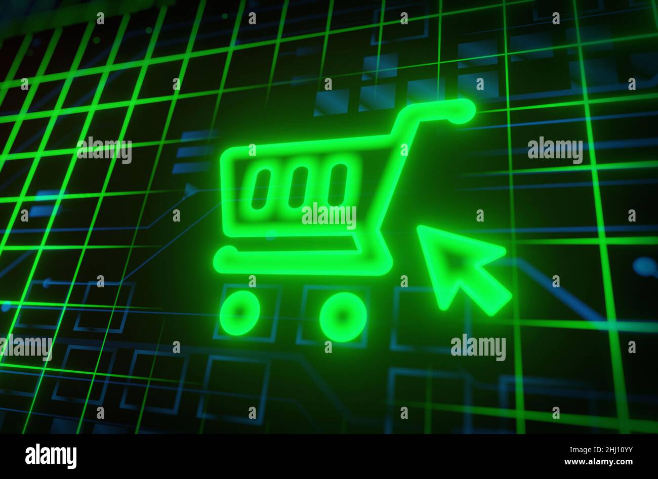 Digital shopping technology network with connections Stock Photo - Alamy