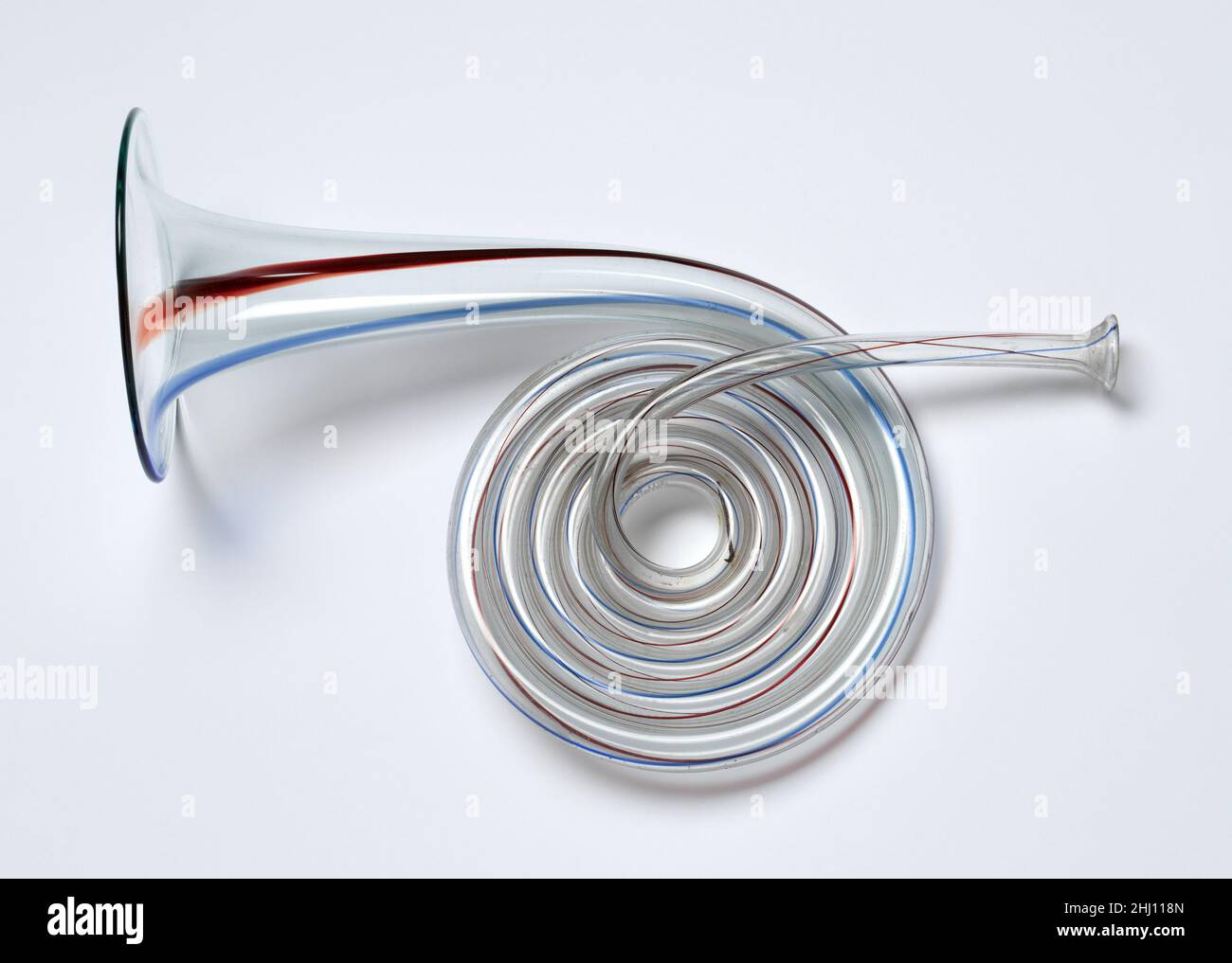 Glass Horn 19th century French Blown of clear glass and decorated with ...