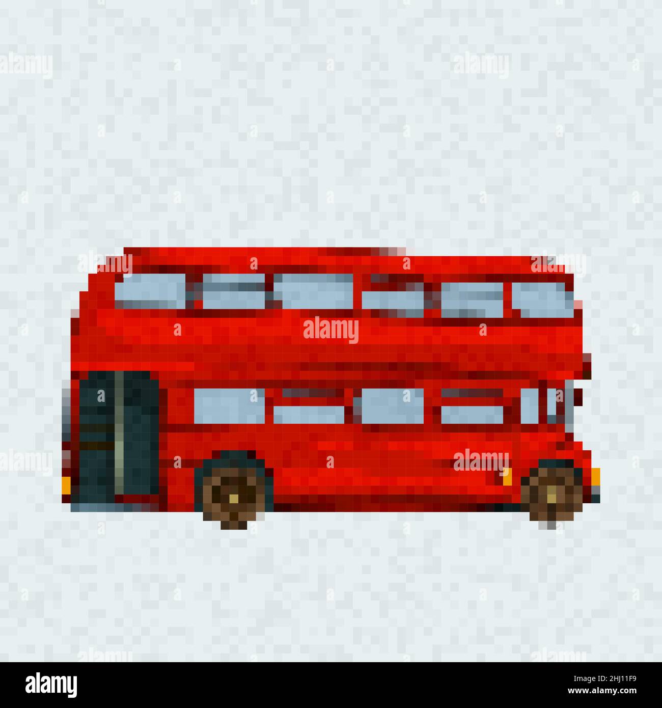 Pixel Art double decker bus, vector illustration Stock Vector Image ...
