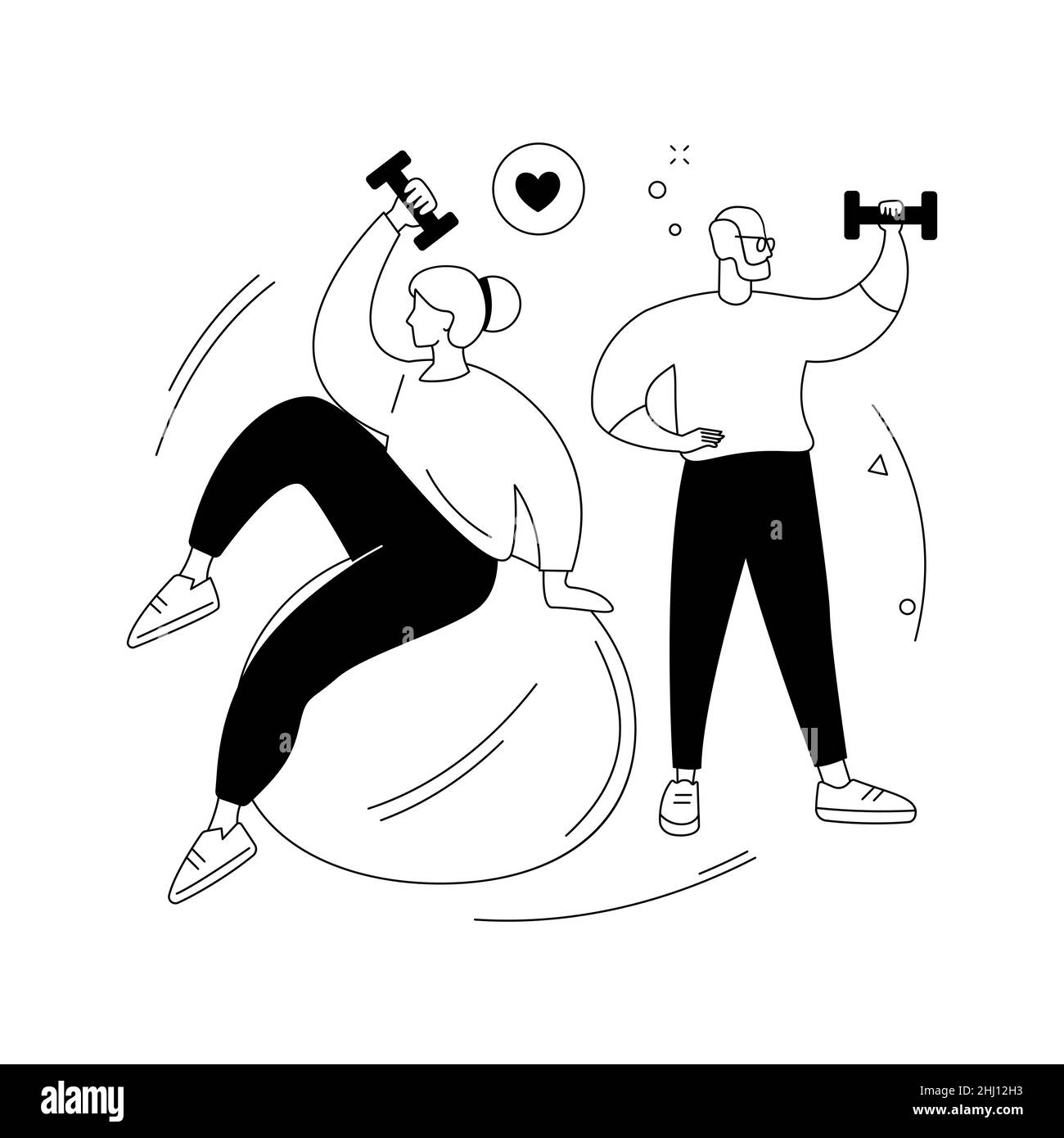 Abstract people yoga fitness Black and White Stock Photos & Images - Alamy