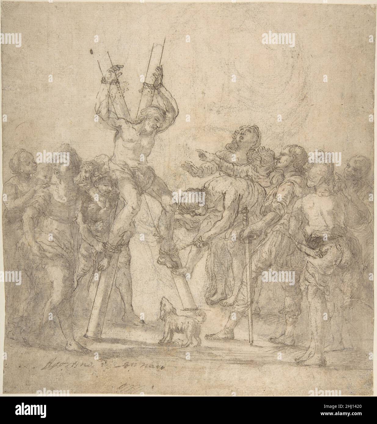 Martydom of Saint Andrew (recto); Head of a Woman (verso) 17th century ...