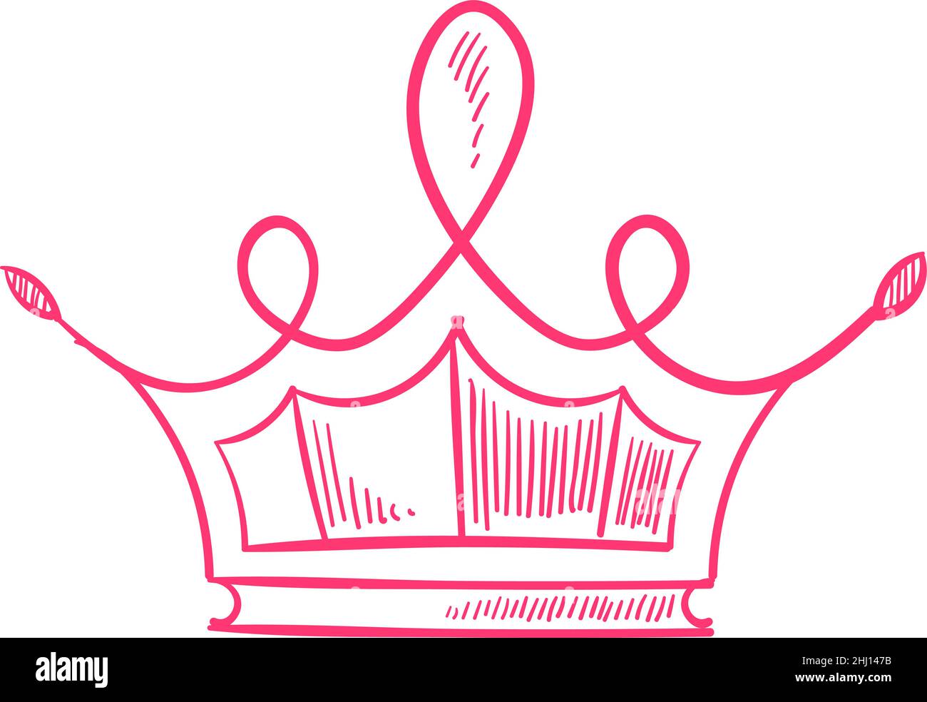 Luxury shiny crown in hand drawn style. Elegant emperor sign Stock ...