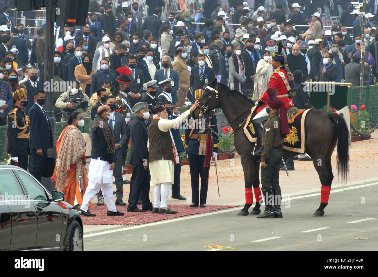 New Delhi, India on Jan. 26, 2022. Indian Prime minister Narendra Modi ...