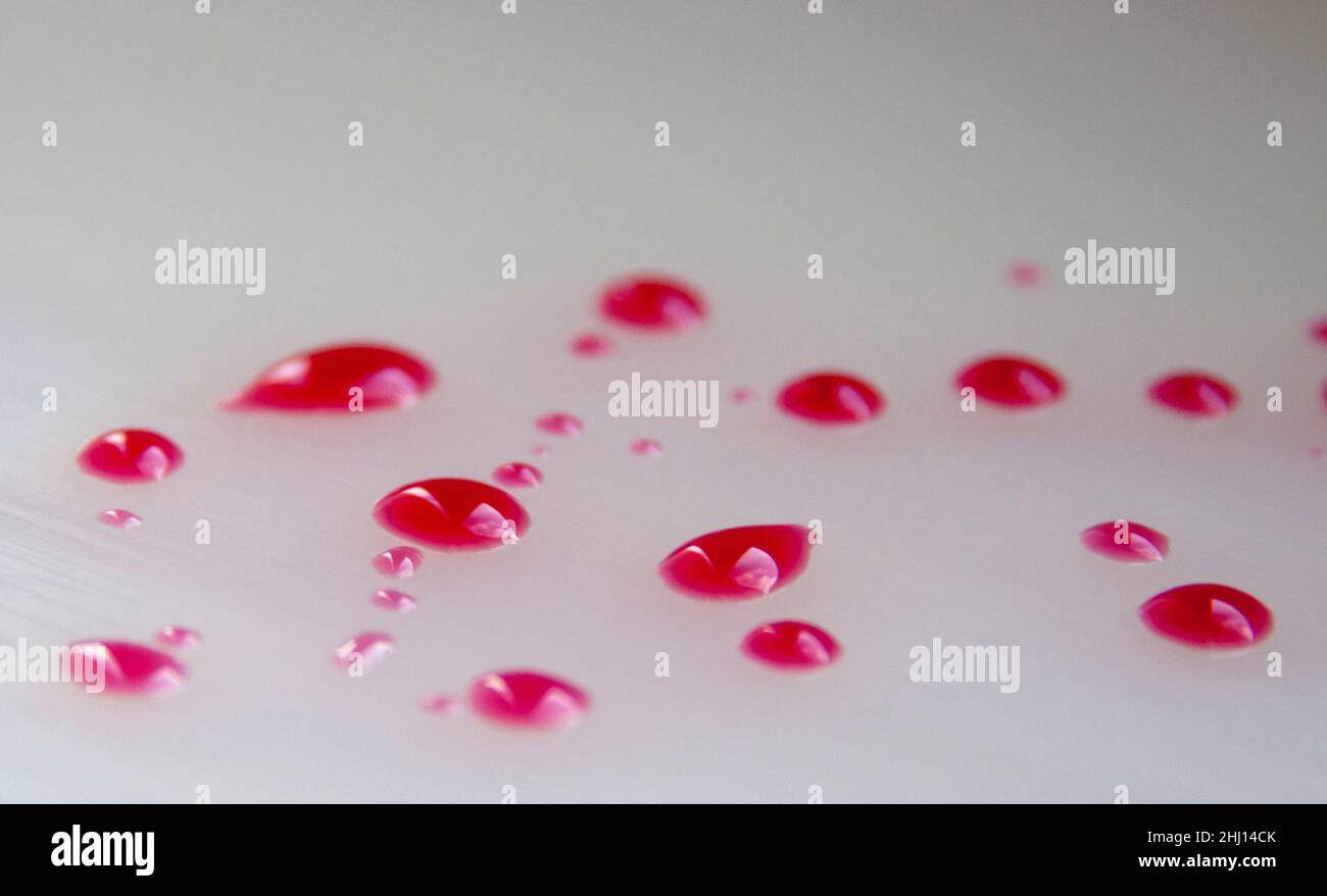 Red blood drops on white hi-res stock photography and images - Alamy