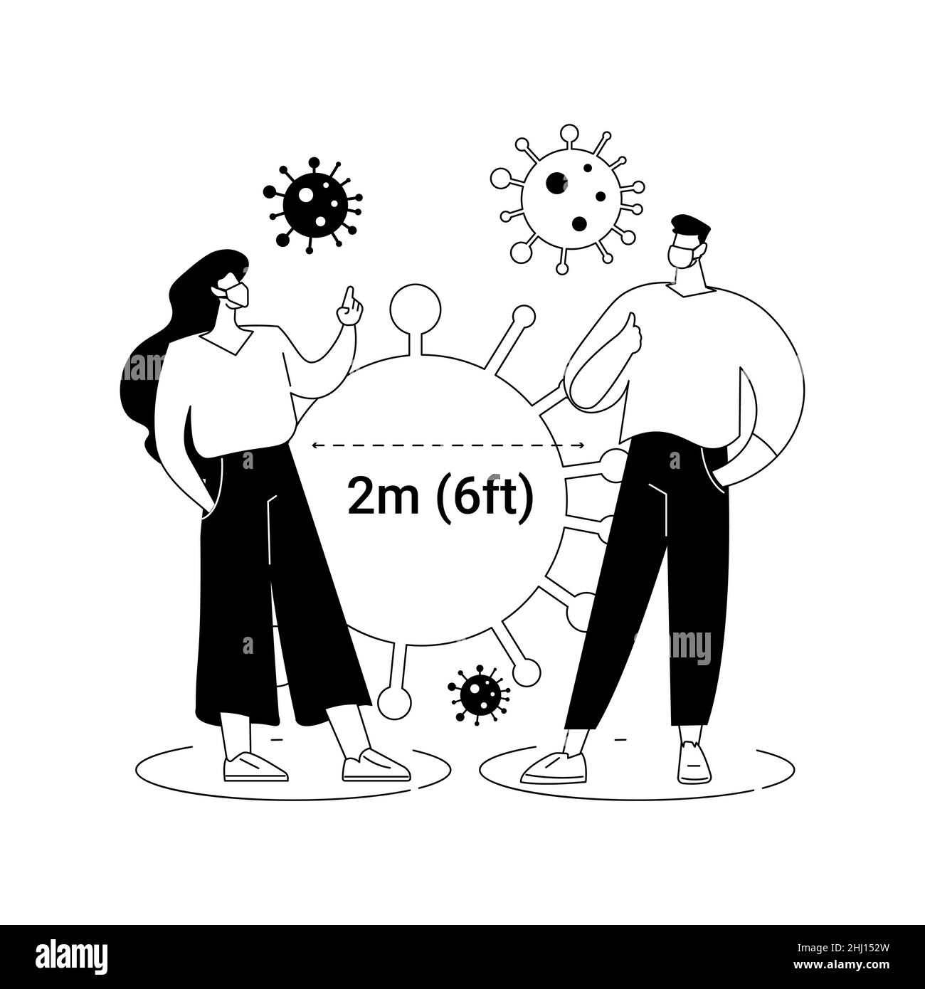 Keep distance abstract concept vector illustration Stock Vector Image ...