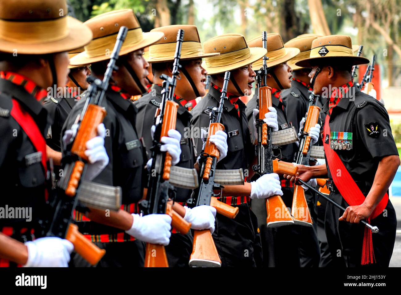 Kolkata, India. 26th Jan, 2022. Special Force of Indian Army contingent ...
