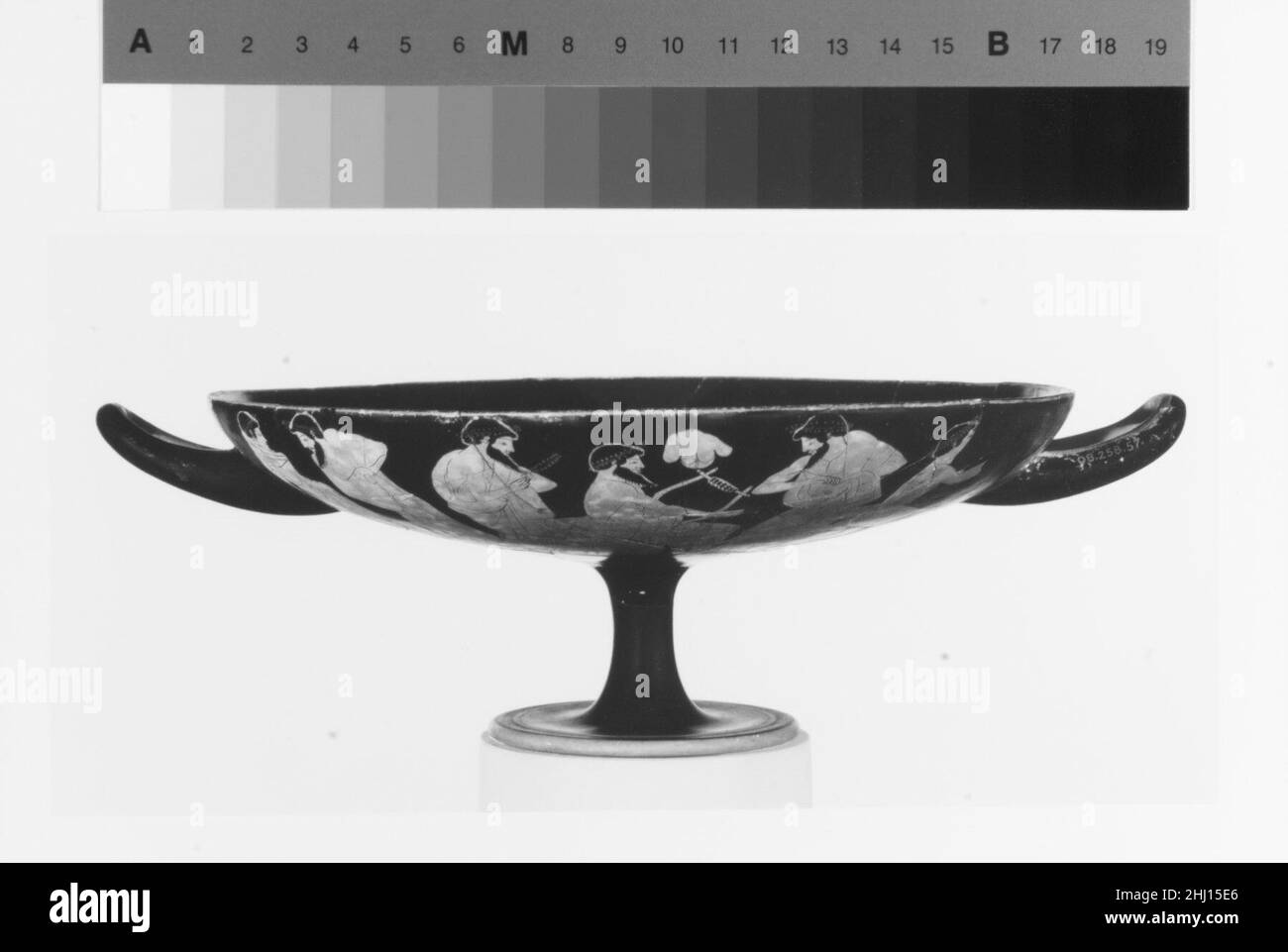 Terracotta kylix (drinking cup) ca. 480 B.C. Signed by Hieron The ...
