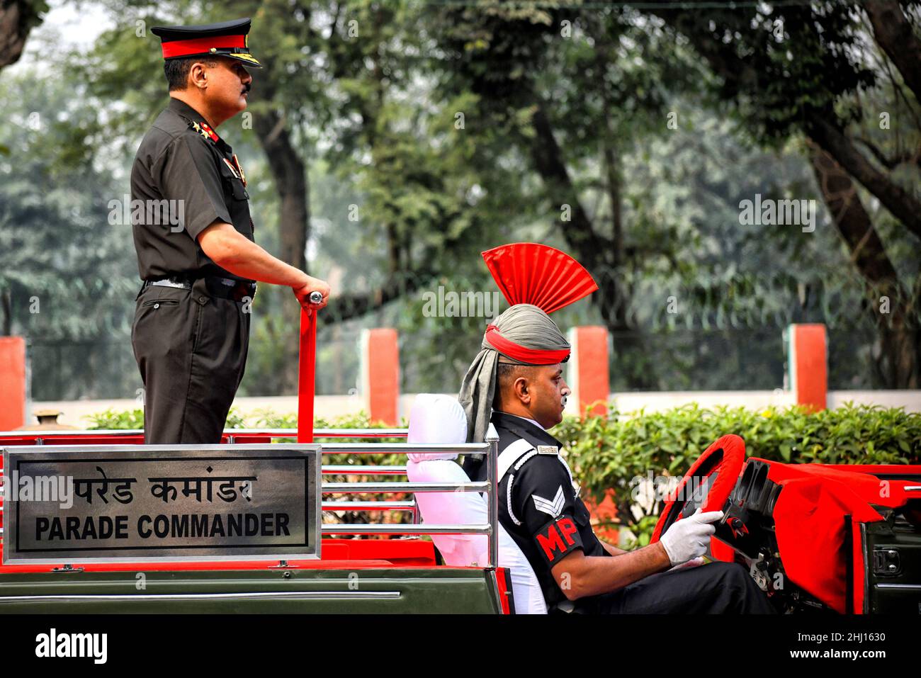 Kolkata, India. 26th Jan, 2022. Parade Commander seen on his vehicle ...