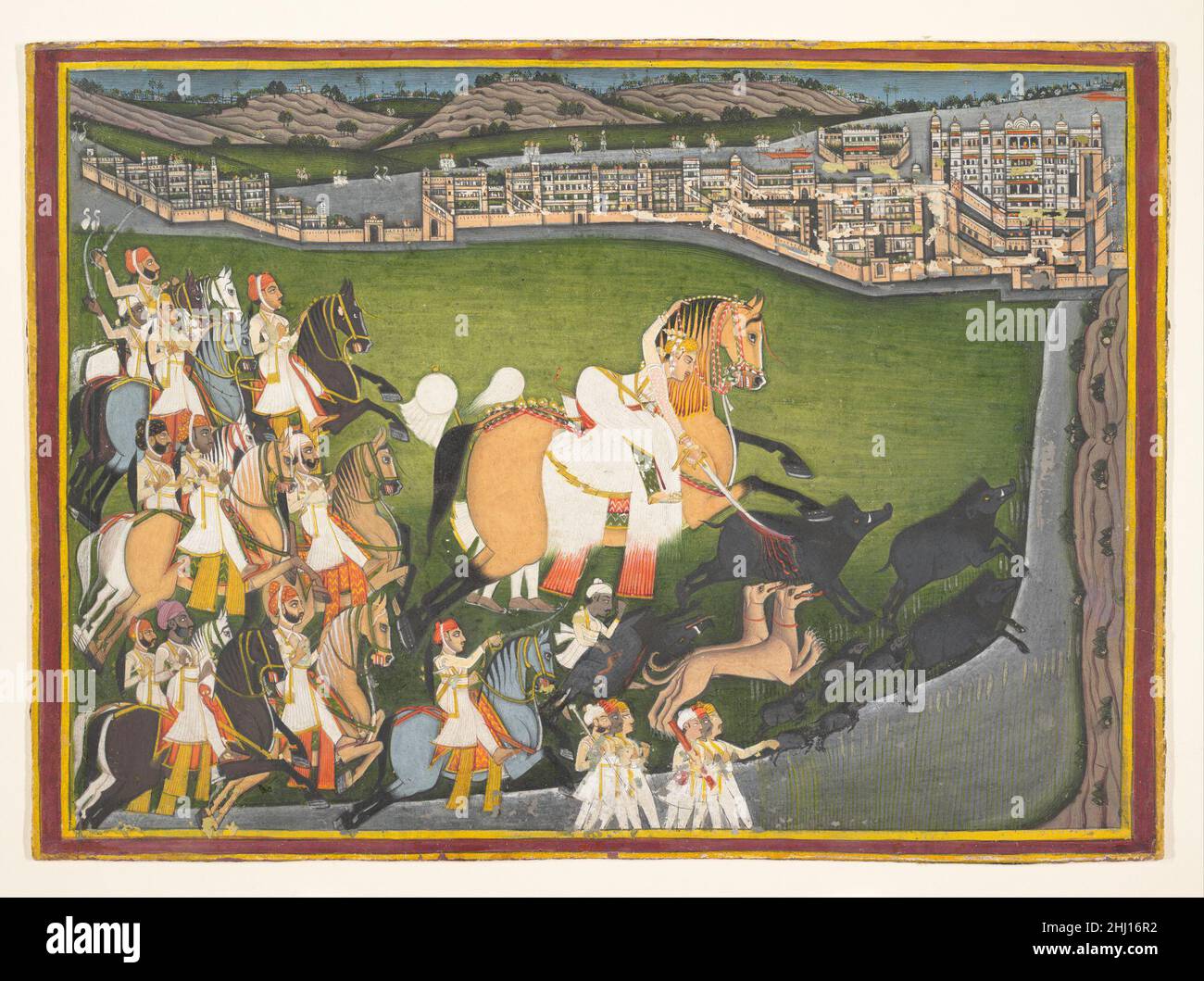 A Prince Hunting Boars with His Retinue late 18th–early 19th century ...