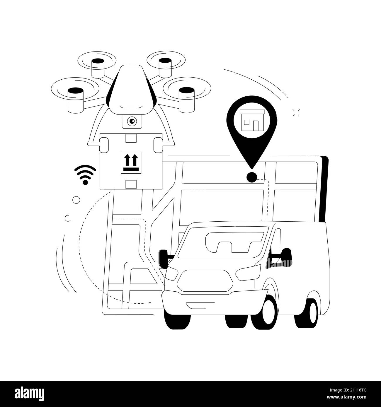 Autonomous delivery abstract concept vector illustration Stock Vector ...