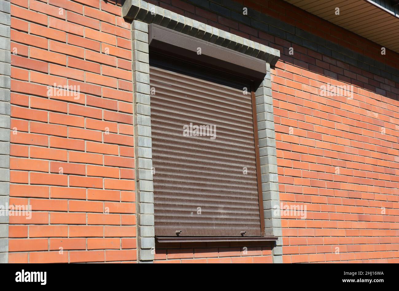 Window with rolling shutter for house protection Stock Photo - Alamy