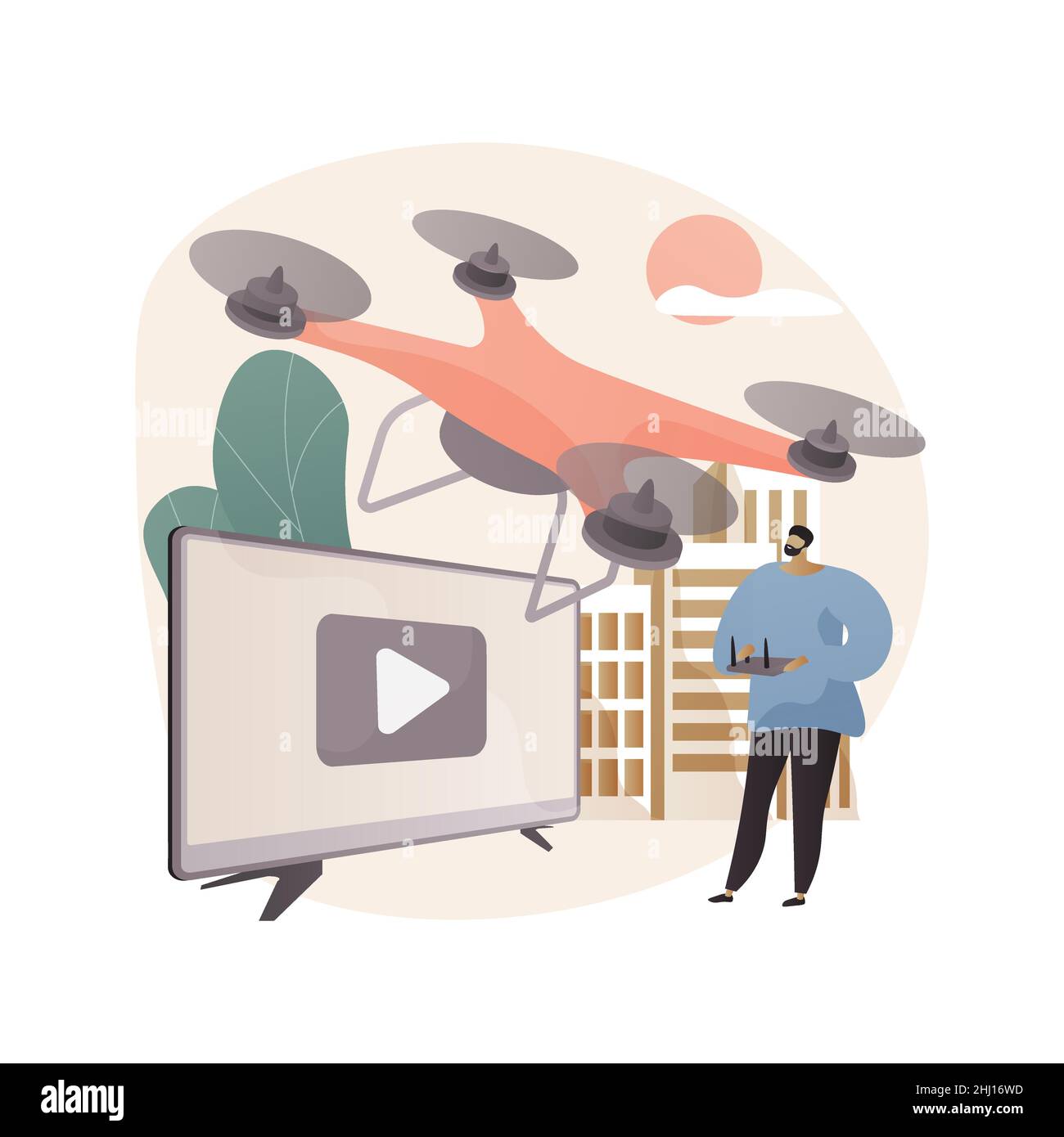 Aerial videography abstract concept vector illustration Stock Vector ...