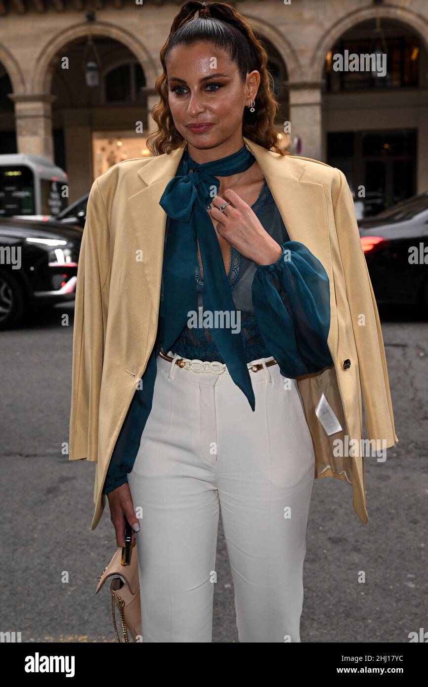 Malika Menard arriving at the Zuhair Murad show during Paris Fashion ...