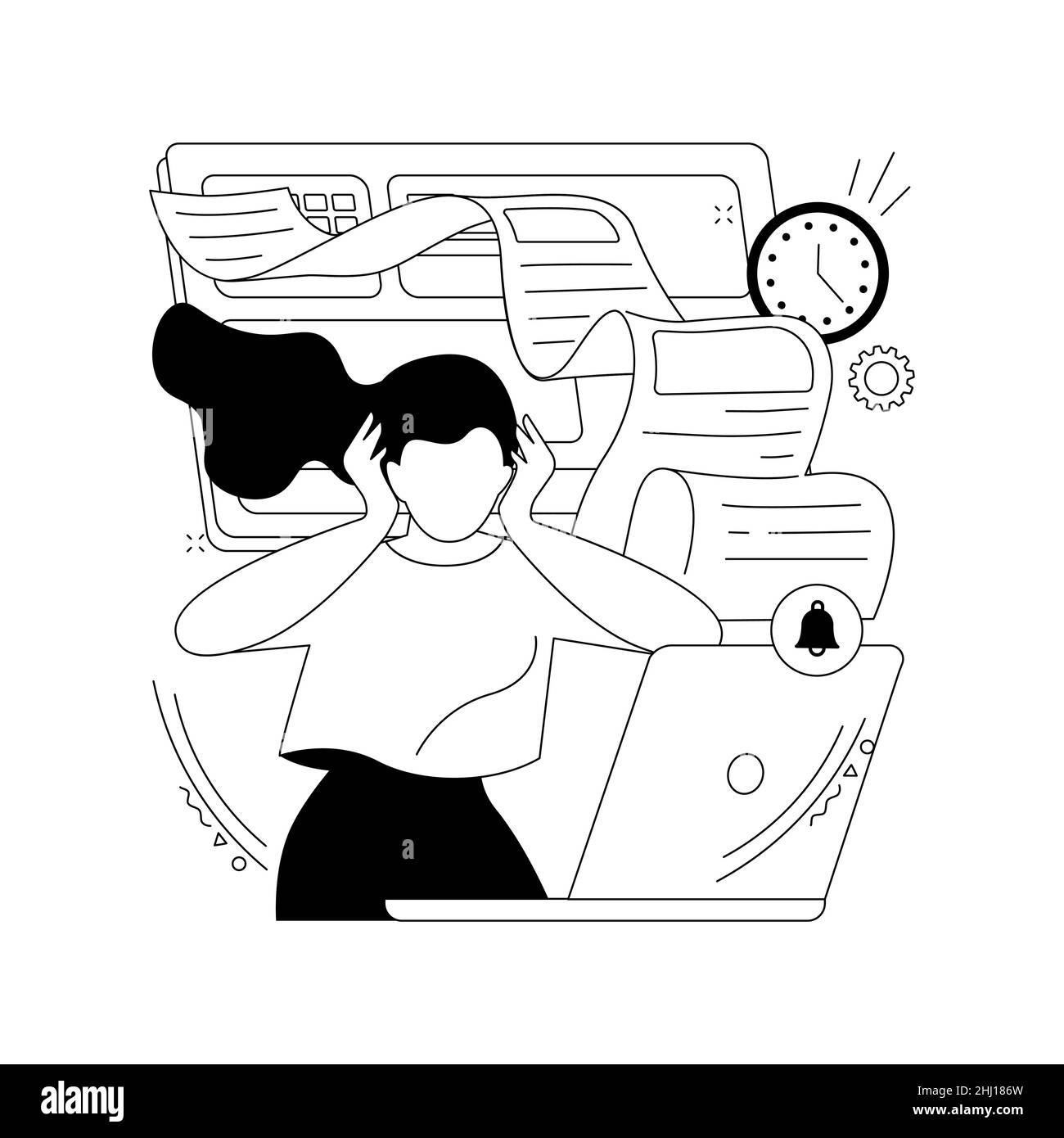 Work pressure abstract concept vector illustration Stock Vector Image ...