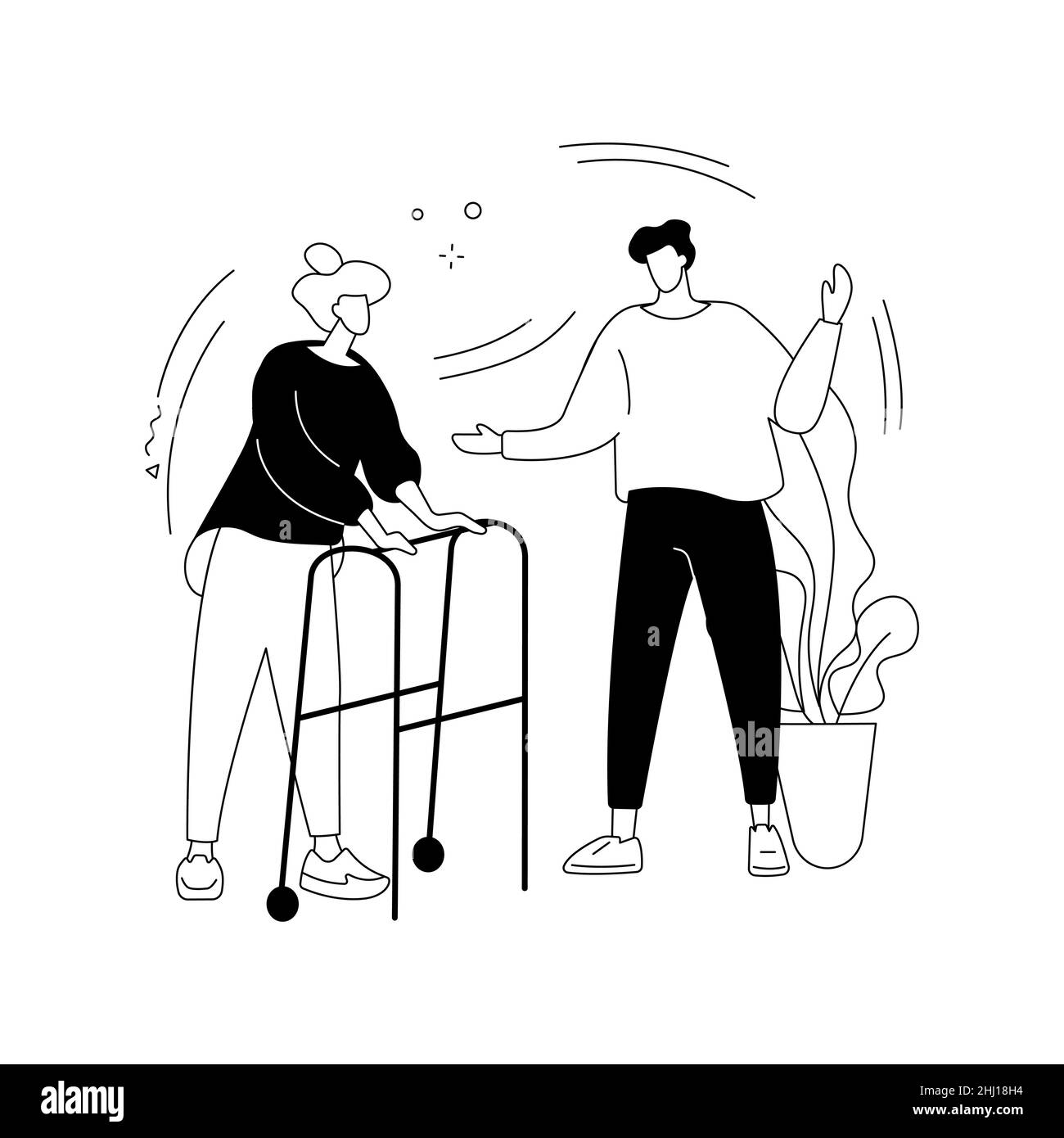 Elderly care abstract concept vector illustration Stock Vector Image ...