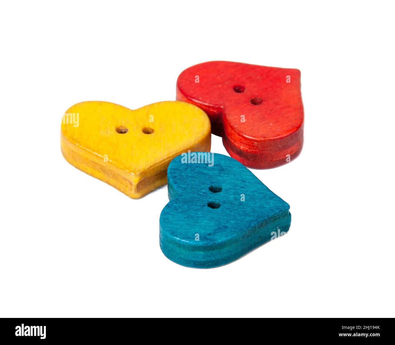 Colorful button for handmade sewing isolated on the white Stock Photo ...