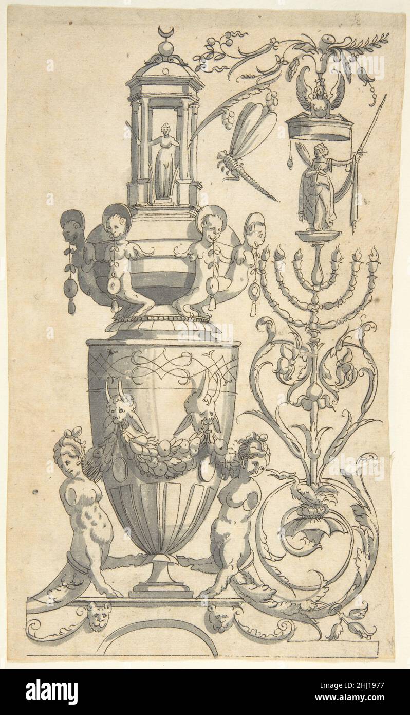 Candelabra Grotesque with a Large Vase Flanked by Sphinxes 1540 after ...