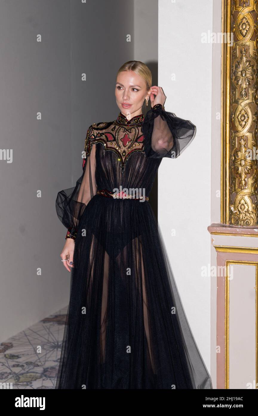 Viky Rader poses before the Zuhair Murad Haute Couture Spring/Summer ...