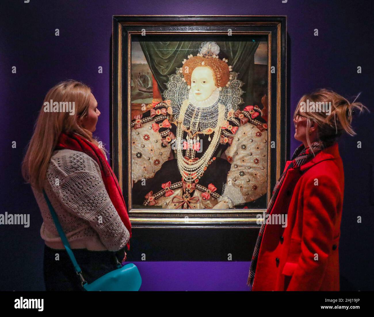 Bath, Somerset, 26 January 2022 Queen Elizabeth 1 unknown artist Oil on ...
