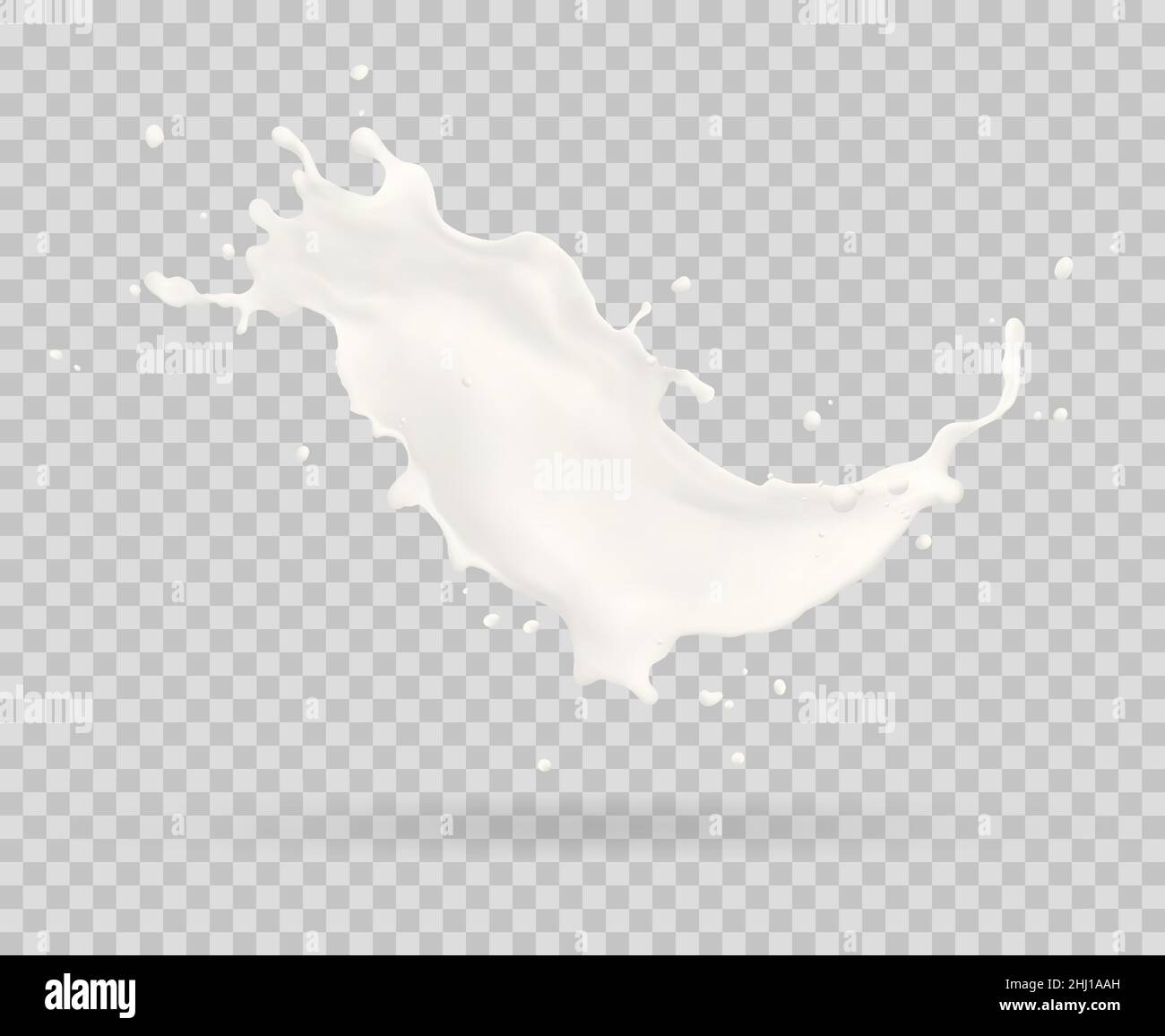 Milk jet, milky splash, vector realistic liquid white splash on isolated background. 3d ...