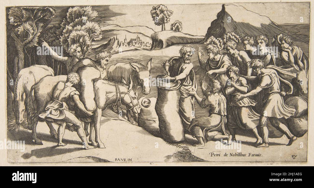 Joseph's cup being discovered in Benjamin's sack of grain ca. 1580–90 ...