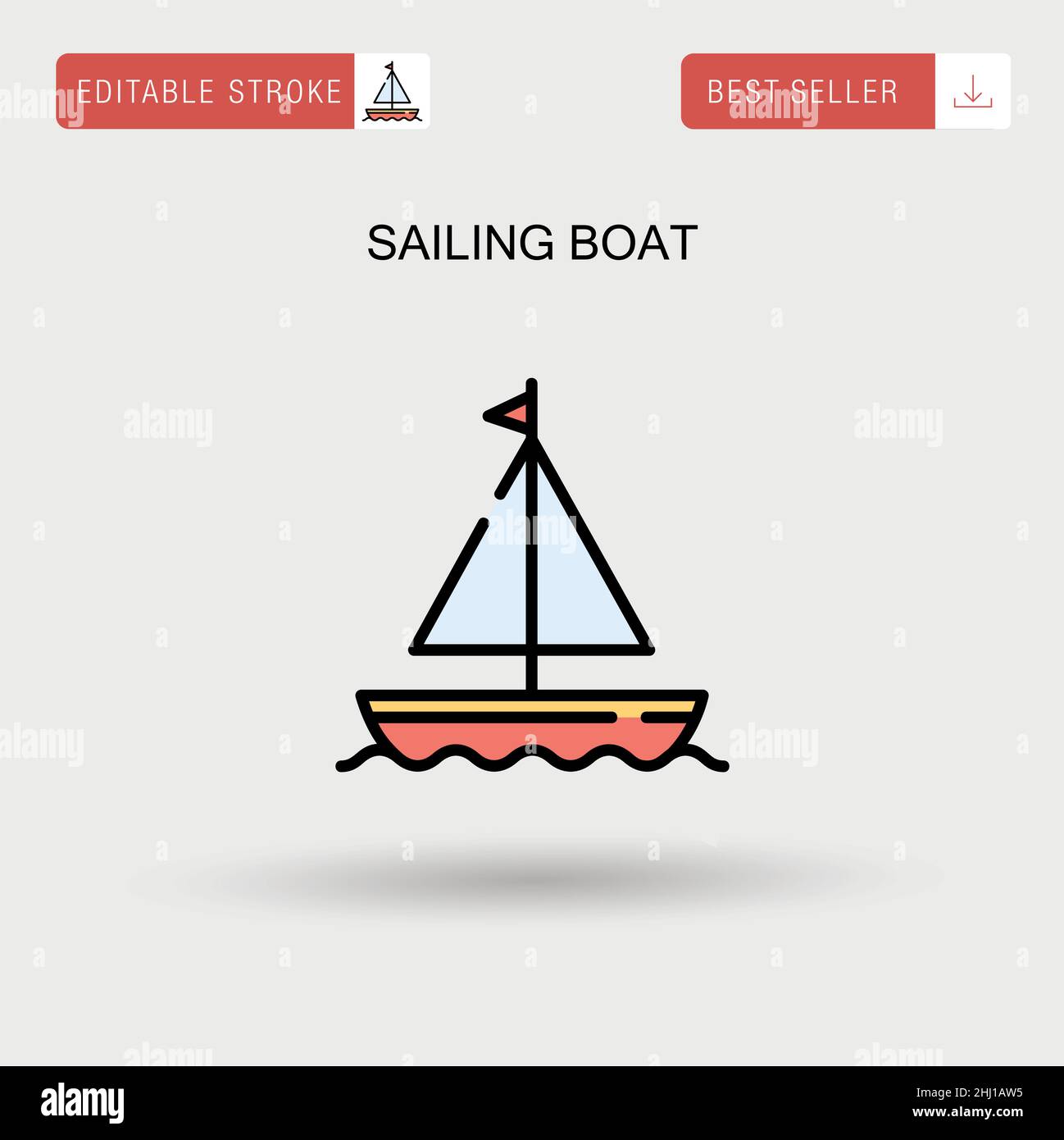 Sailing boat Simple vector icon Stock Vector Image & Art - Alamy