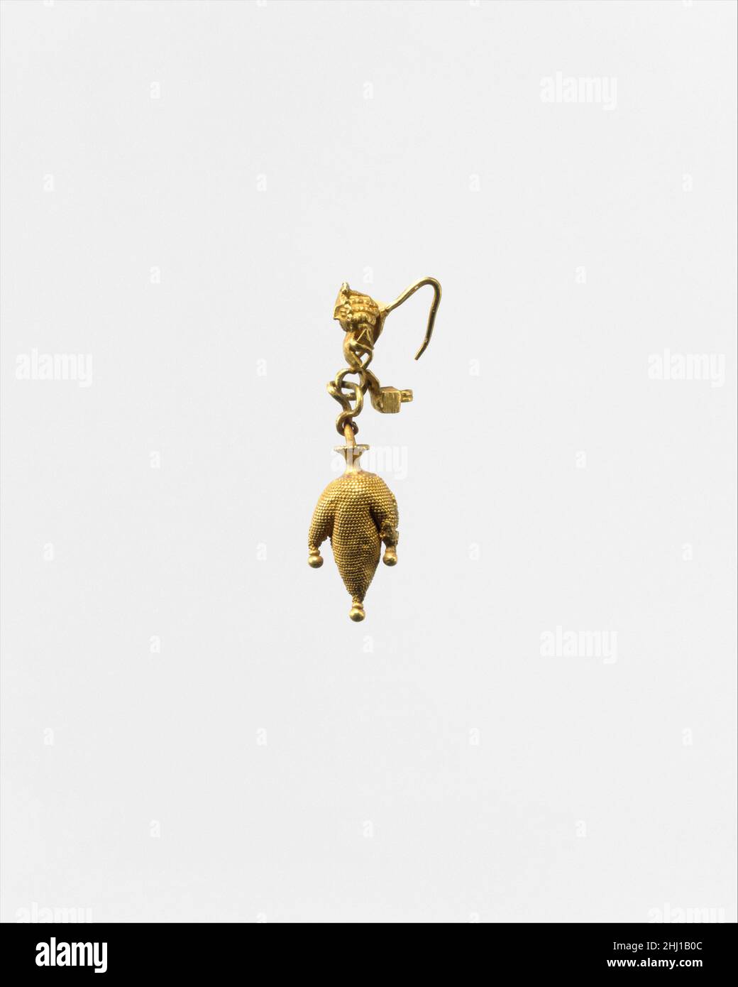 Earring in the form of a three-lobed wineskin ca. 2nd–1st century B.C ...