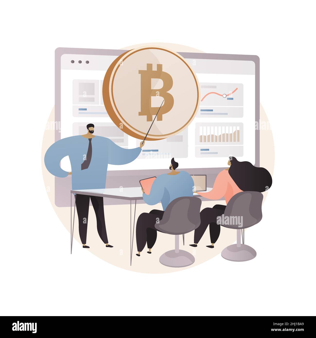 Cryptocurrency trading courses abstract concept vector illustration ...