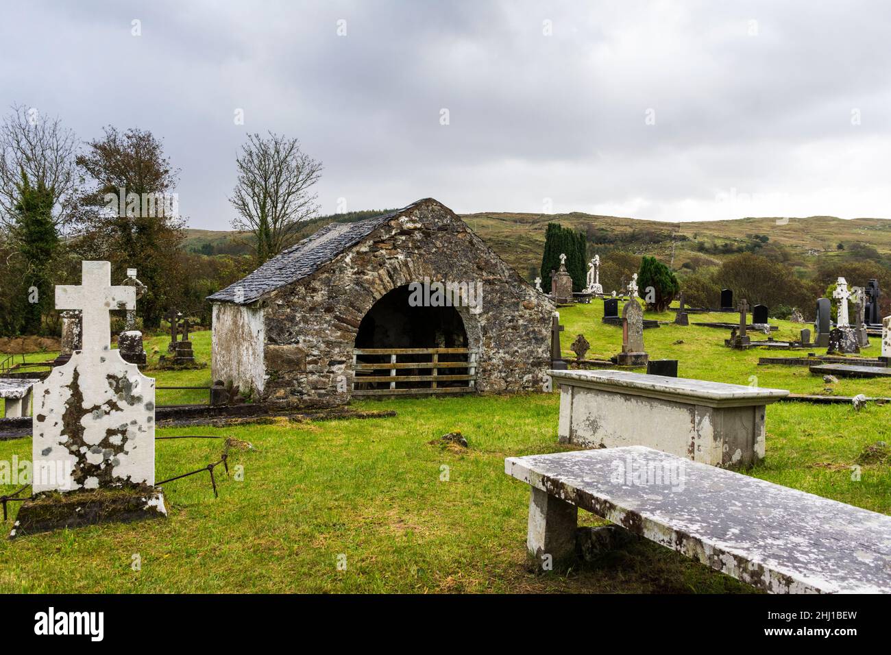 Old cemetery graveyard in Glenties, County Donegal, Ireland Stock Photo ...