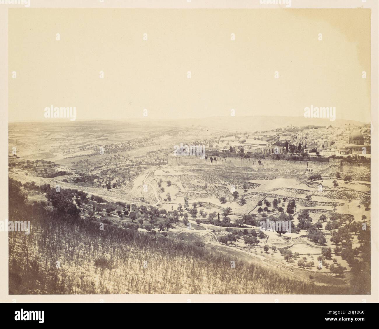 [Garden of Gethsemane and View of Jerusalem] 1860s John Anthony British ...