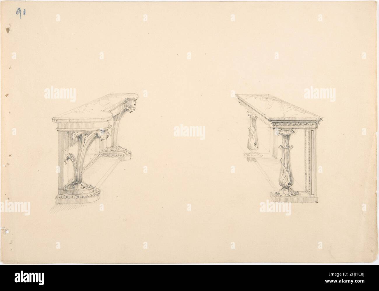Design for Two Marble-topped Pier Tables early 19th century Anonymous ...