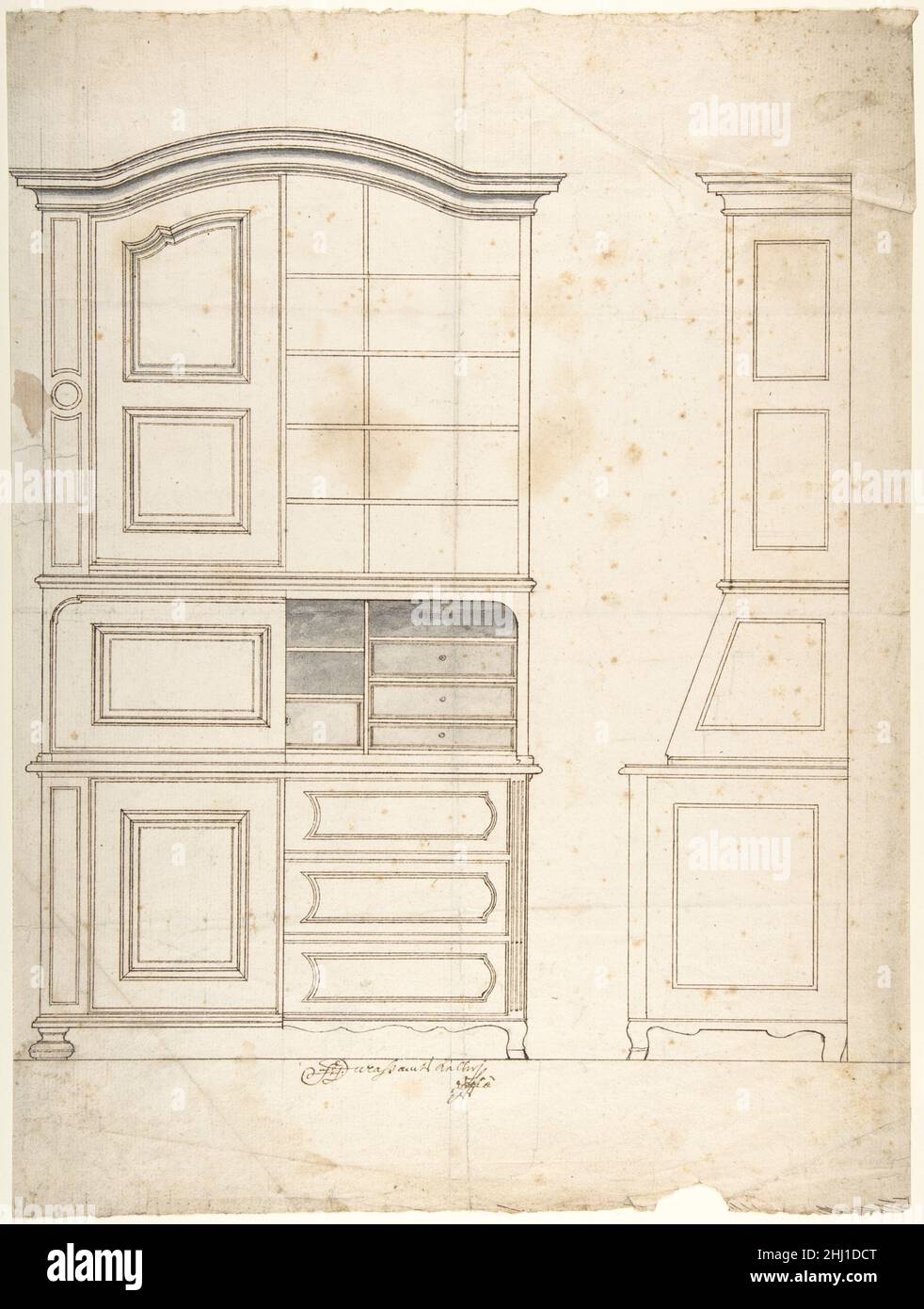 Design for a cabinet 18th century Anonymous, 18th century. Design for a ...