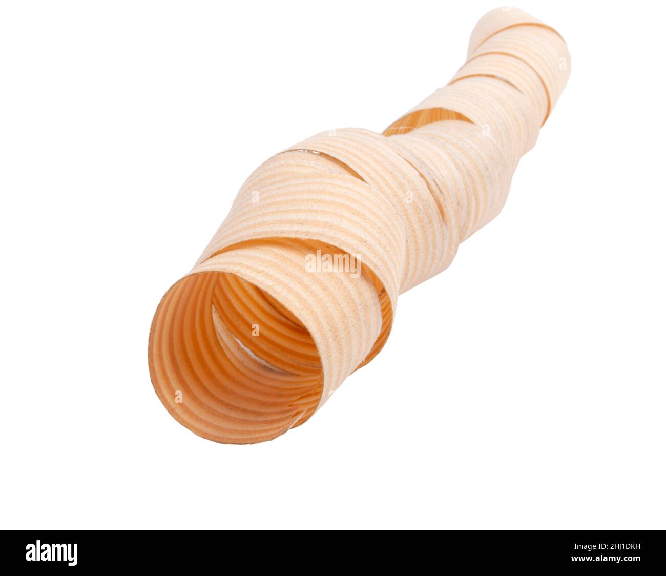 Wooden sawdust roll isolated on the white Stock Photo - Alamy
