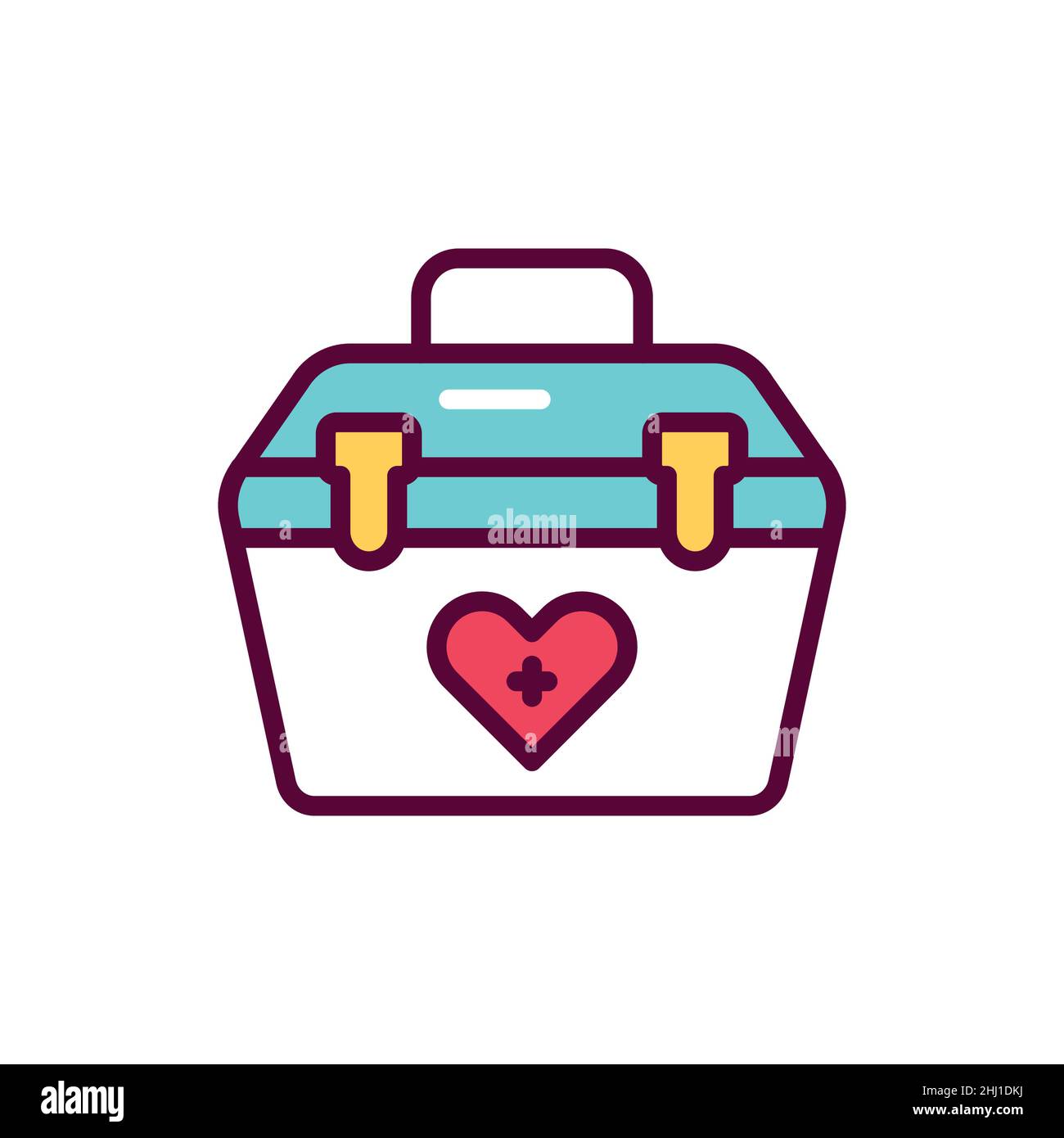 Donor box container color line icon. Isolated vector element. Outline ...