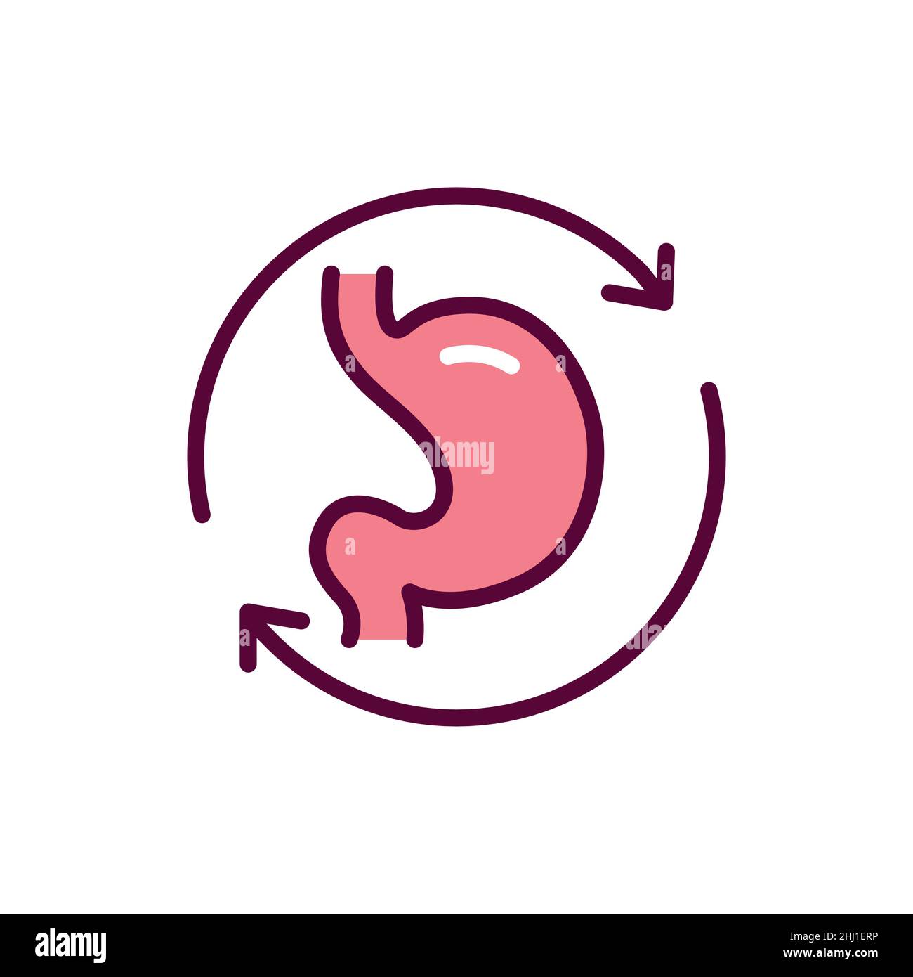 Stomach transplant color line icon. Isolated vector element. Outline ...