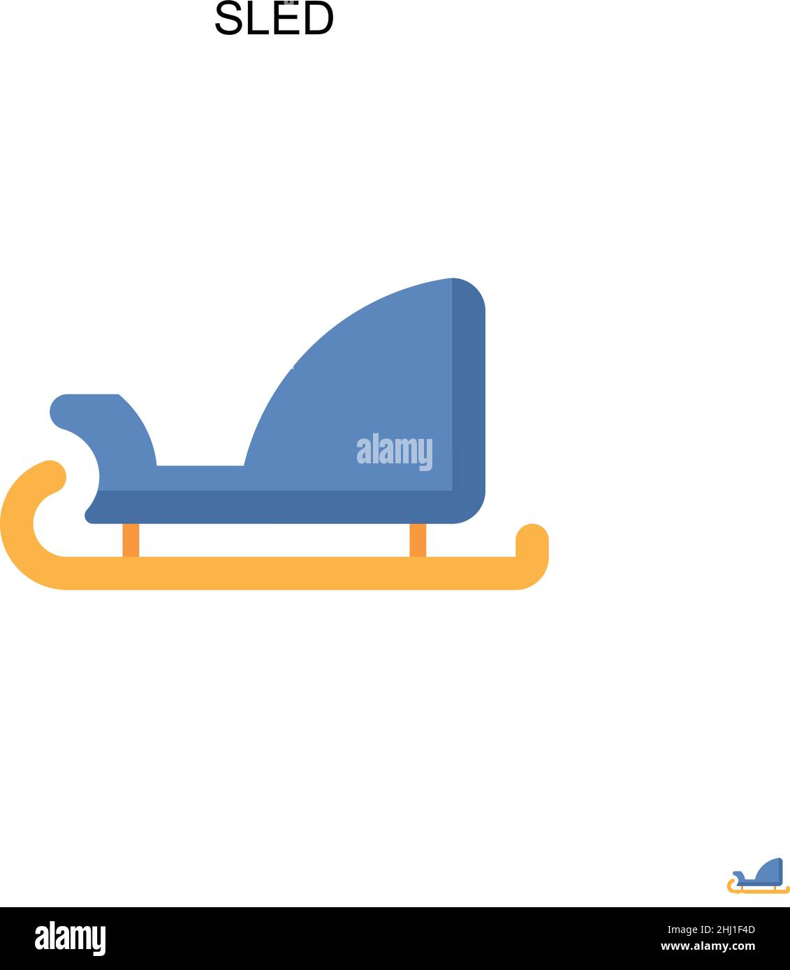 Sled Simple vector icon. Illustration symbol design template for web ...