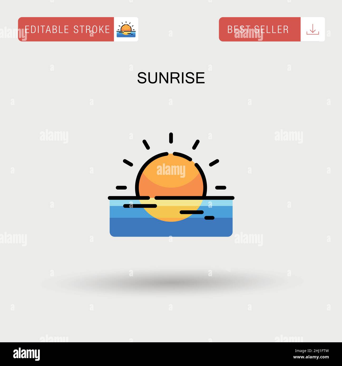 Sunrise Simple vector icon Stock Vector Image & Art - Alamy